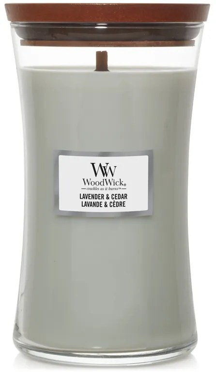 WoodWick – svíčka Lavender & Cedar (Levandule a cedr) Velikost: malá 85 g
