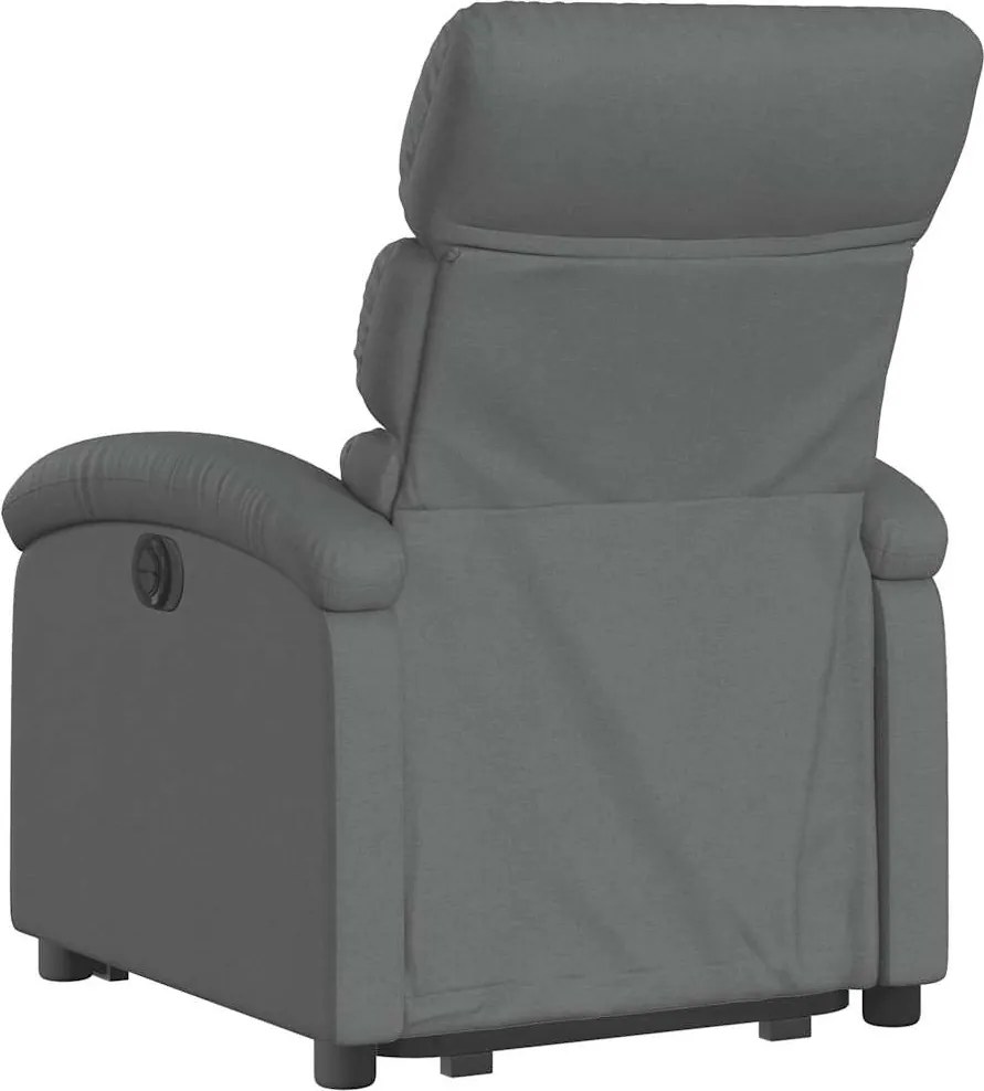 Zvedací polohovací křeslo tmavě šedé textil 3203979