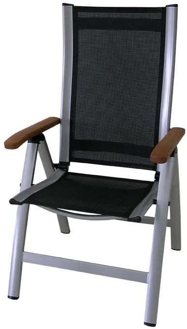 Sun_garden Ass comfort polohovatelné křeslo - černé + stříbrná