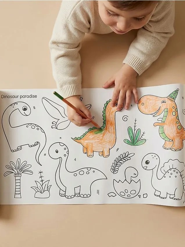 Sinsay - Oboustranná omalovánková role s motivem dinosaurů - černá