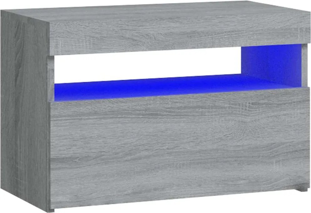 Noční stolek s LED osvětlením šedý sonoma 60 x 35 x 40 cm 3152828