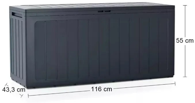 Zahradní box BOARDEBOX antracit 116 cm - 280L