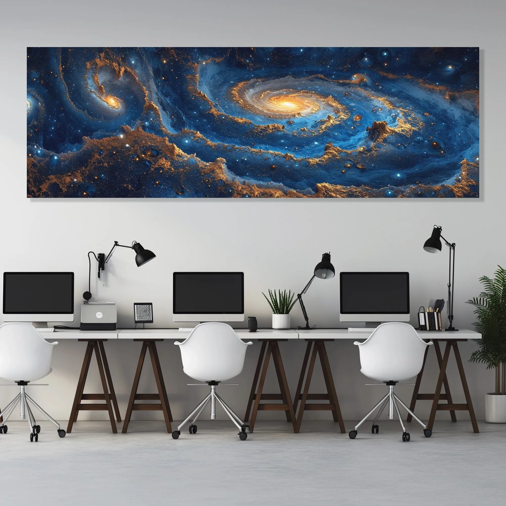 Obraz na plátně - Galaxie Gnosar FeelHappy.cz Velikost obrazu: 120 x 40 cm