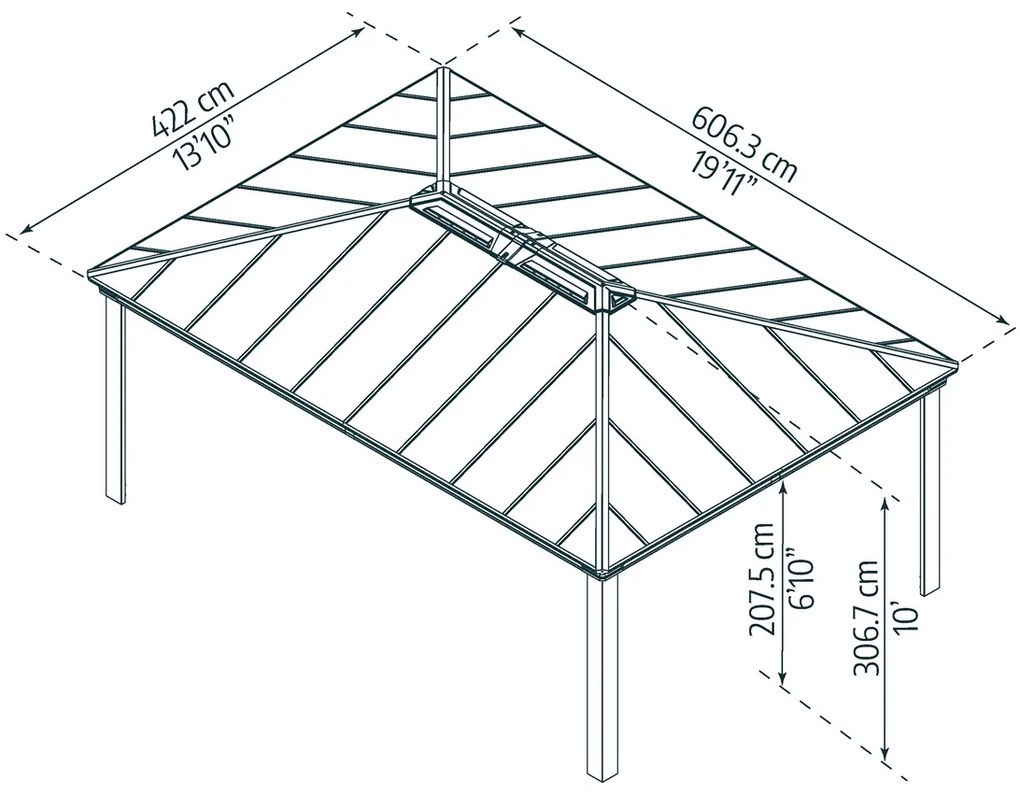 Palram Dallas 14x20 luxusní zahradní hliníkový altán