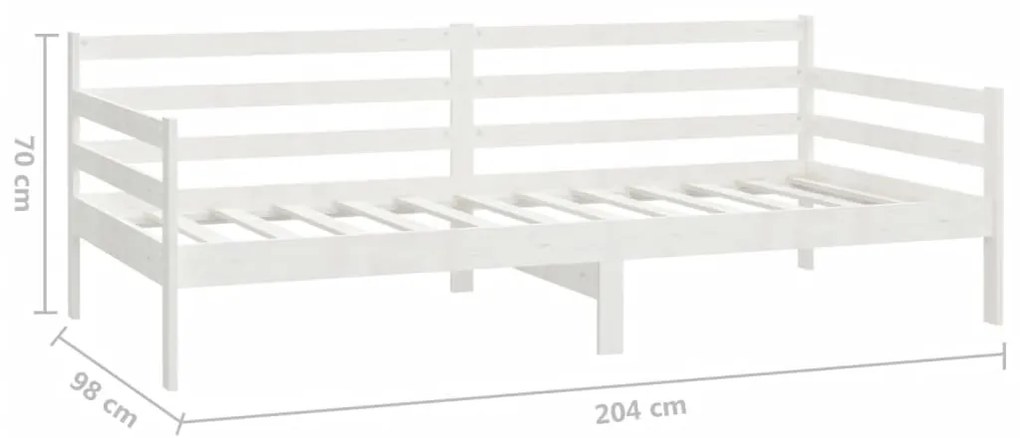 vidaXL Marketos Denní postel s matrací 90 x 200 cm bílá masivní borové dřevo
