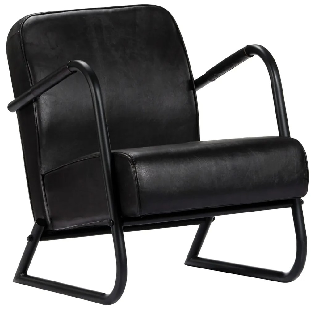 282902 vidaXL 282902  Relax Armchair Black Real Leather