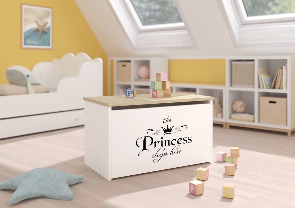 ADRK Furniture Truhla na hračky DARIA TB-Dar-W+S-PRI-B-n-O064
