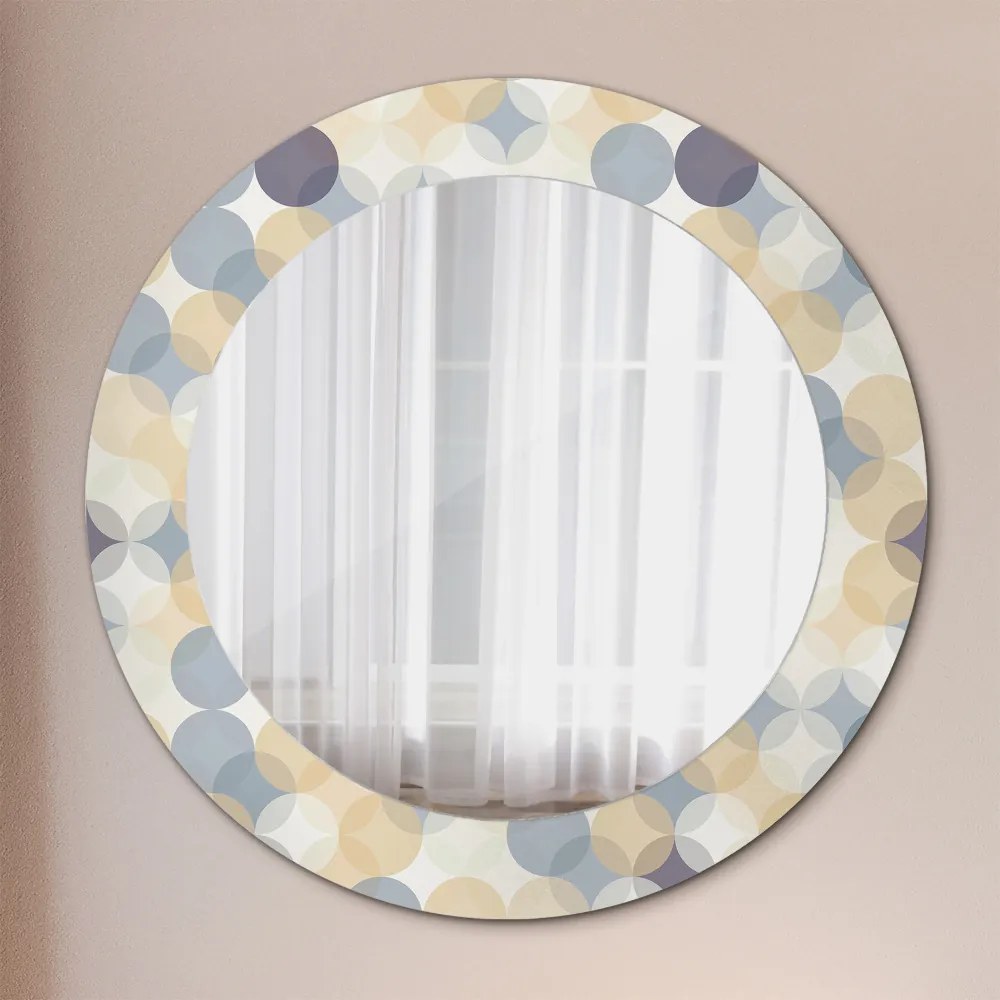 Kulaté dekorativní zrcadlo Geometrická kola fi 60 cm