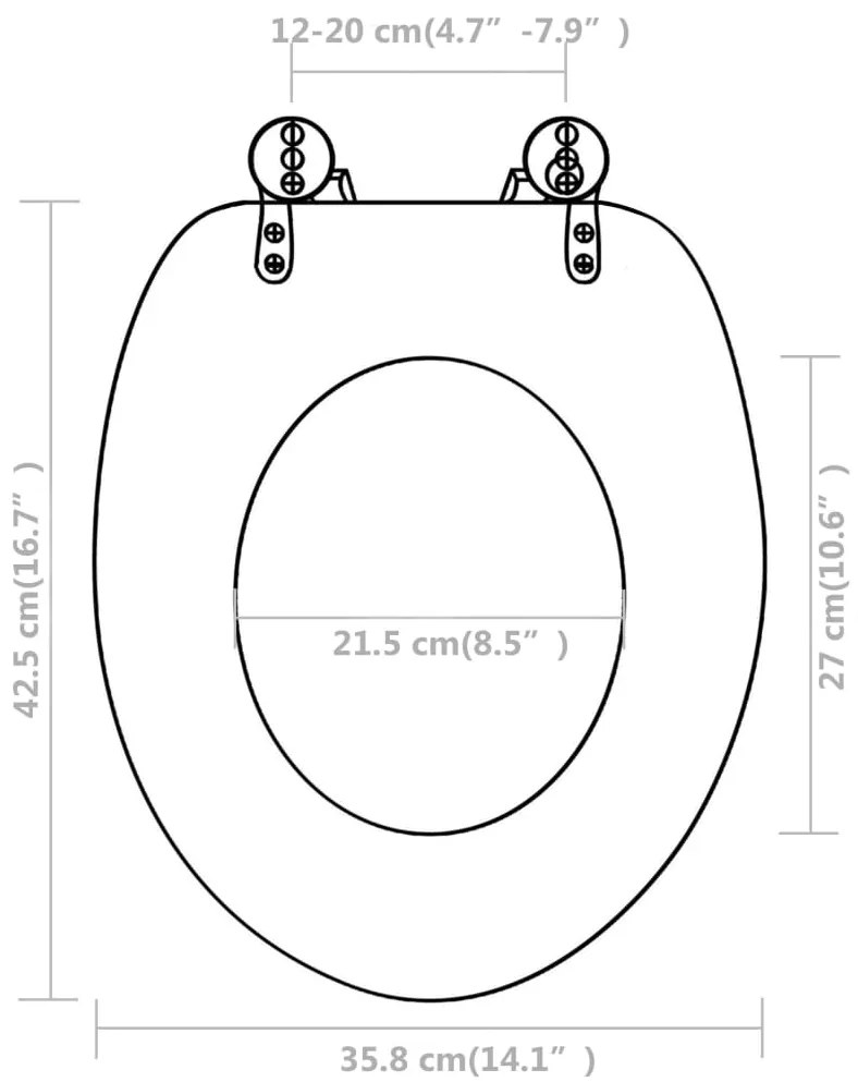 vidaXL Marketos WC sedátka s víkem 2 ks MDF bílá