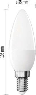 Emos lighting LED žárovka Classic svíčka / E14 / 6,5 W (60 W) / 806 lm / studená bílá 1525731111