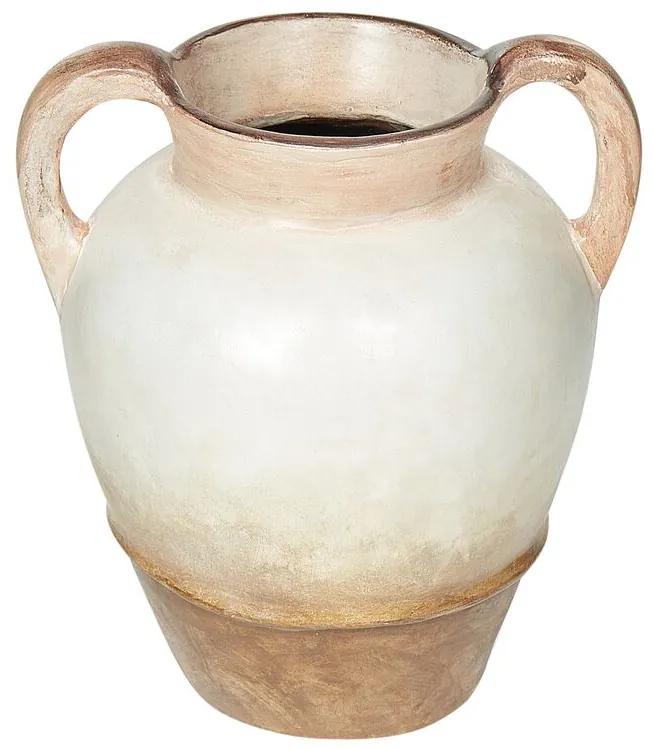 Pálená hlína Dekorativní váza 36 Béžová Hnědá BANTING Beliani