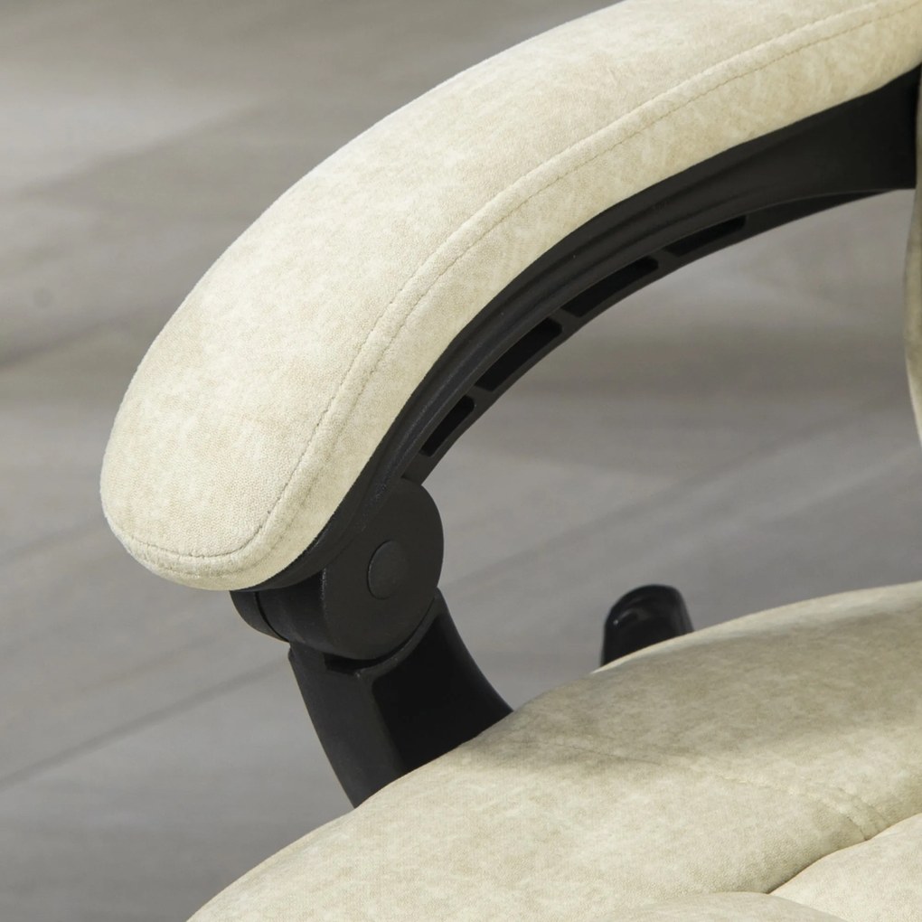 Vinsetto masážní a vyhřívaná kancelářská židle ergonomická počítačová židle s nastavitelnou výškou a sklápěcím opěradlem, kabelovým ovladačem a výsuvn