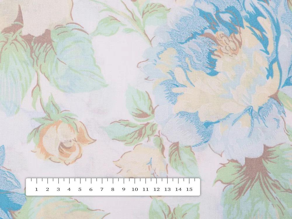 Biante Bavlněné prostírání na stůl Sandra SA-139 Velké modré květy na bílém 30x40 cm
