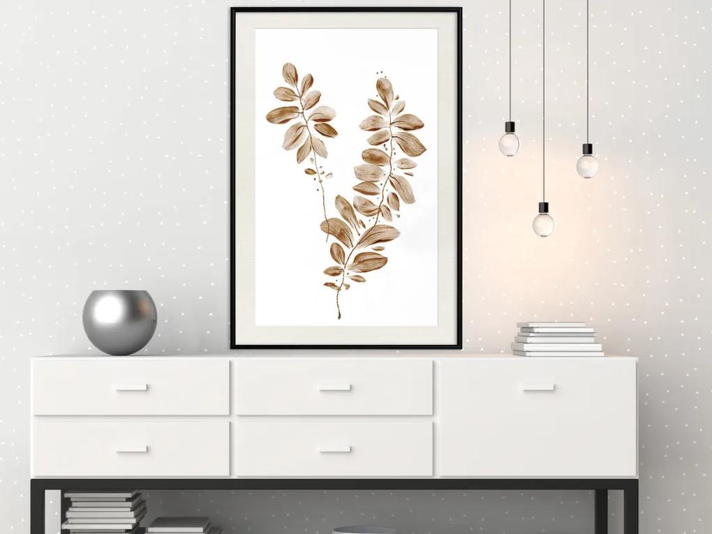 Plakát Srpnové Listy - rostlina v podzimním klimatu s zlatými listy