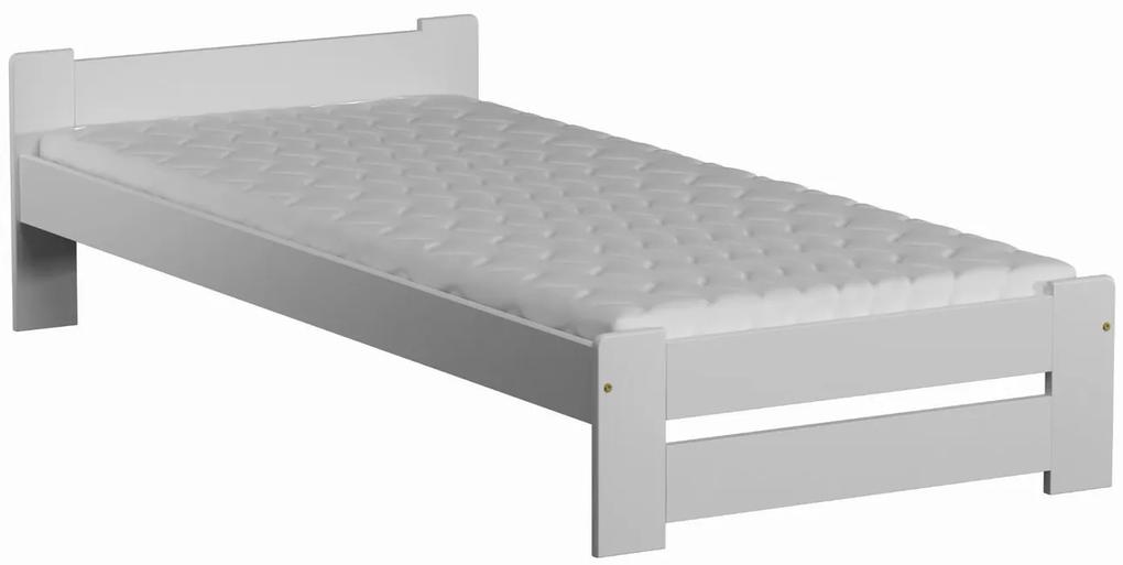 ImportWorld Dřevěná postel Viktor 90x200 + rošt ZDARMA (Barva dřeva: Bílá)