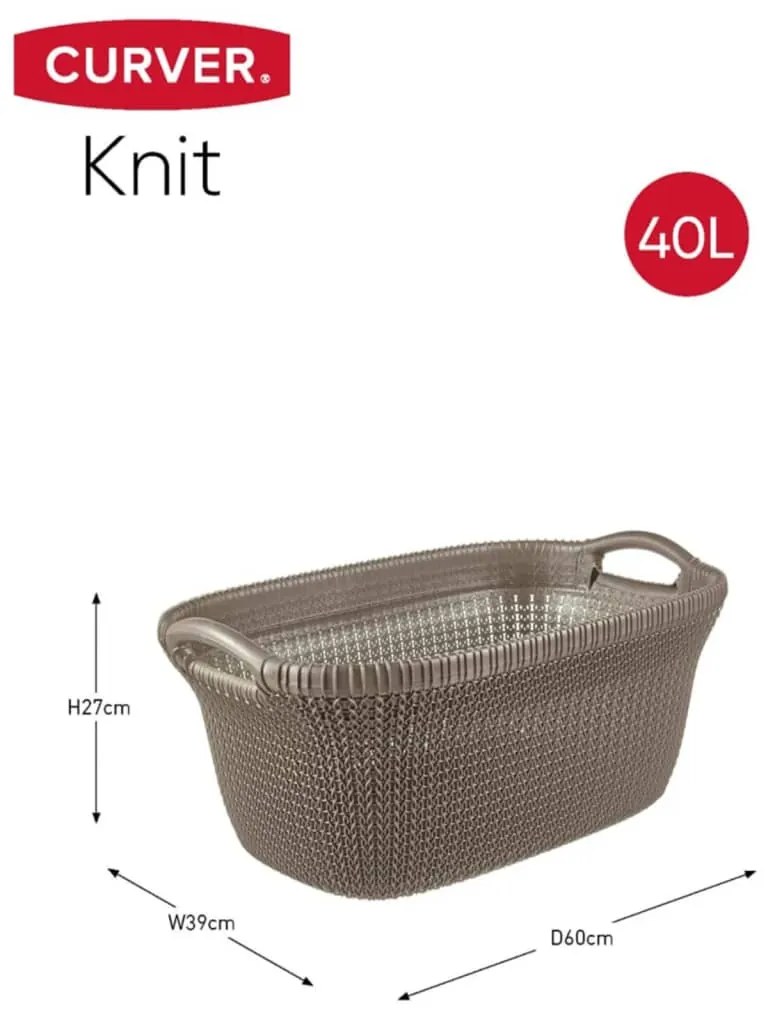 Curver Koš na prádlo Knit 40 l metalický hnědý - Default Title