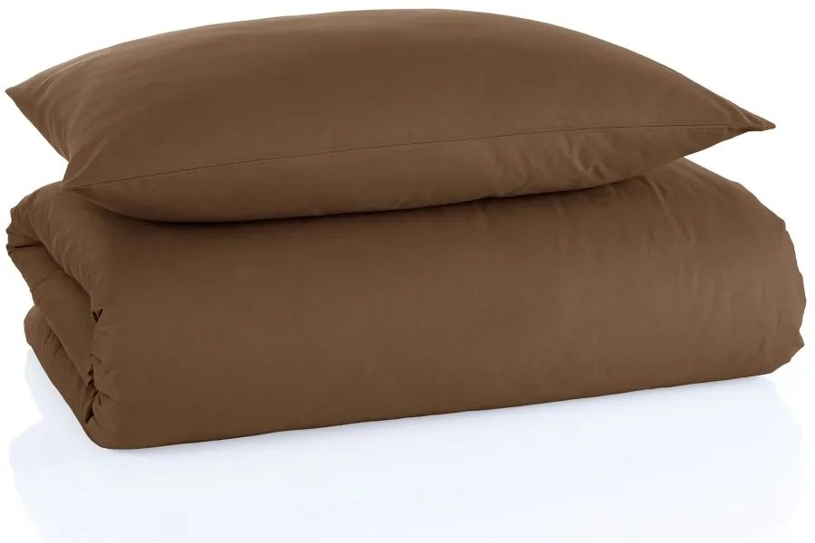 Bavlněné jednobarevné ložní povlečení BedTex Exclusive Collection - hnedé - 100% bavlna - 70 x 90 cm + 140 x 200 cm