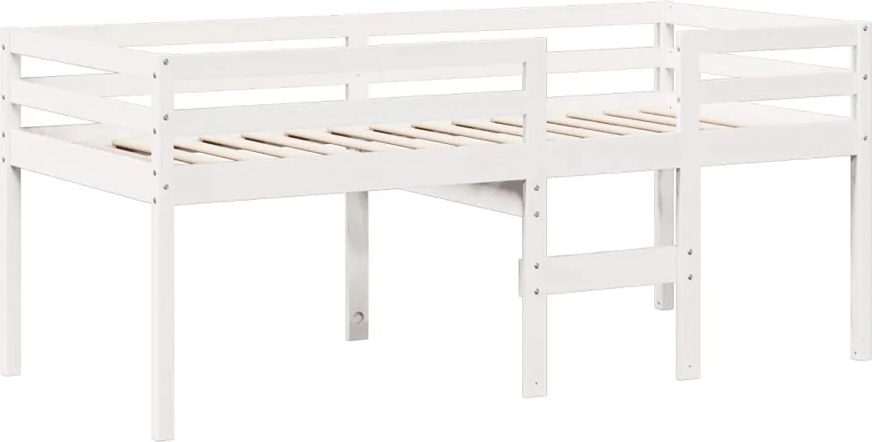 Patrová postel se střechou bílá 90 x 200 cm masivní borovice 3282053