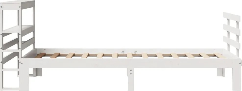 Rám postele s čelem bílý 75 x 190 cm masivní borovice 3306097