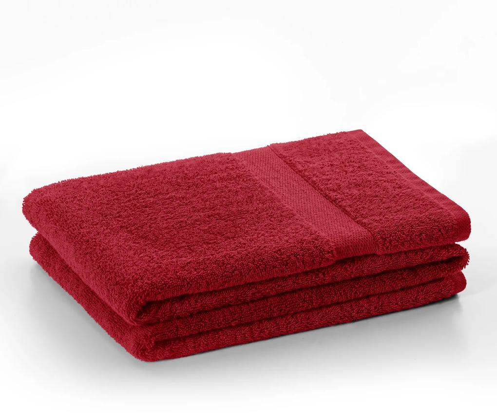 Bavlněný ručník DecoKing Marina tmavě červený