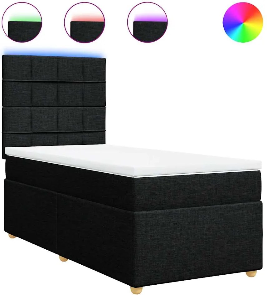 Box spring postel s matrací černá 100 x 200 cm textil 3293493