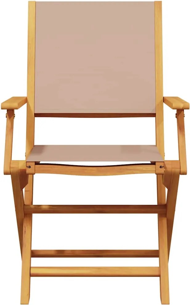 3dílný bistro set taupe textil a masivní dřevo 3281882