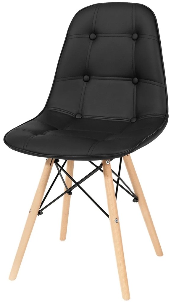 Szchara Ivar Čalouněná židle černá – ekologická kůže