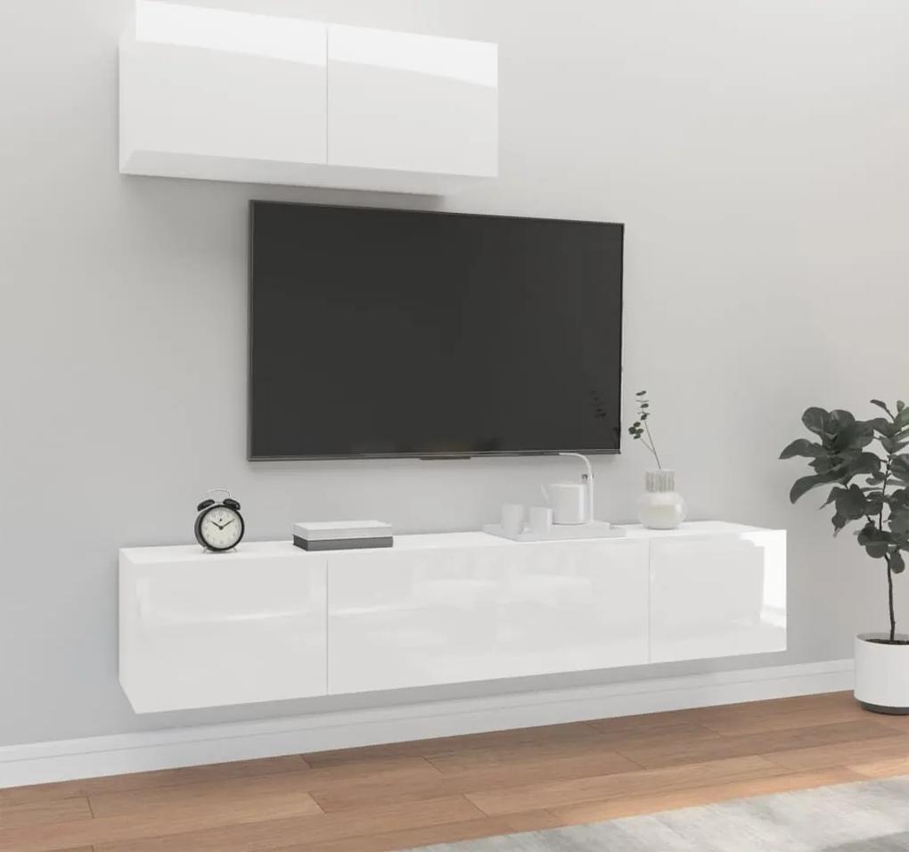 vidaXL 3dílný set TV skříněk kompozitní dřevo [3114473] Barva: Bílá