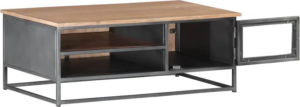 Konferenční stolek šedý 90 x 50 x 35 cm masivní akáciové dřevo 323500