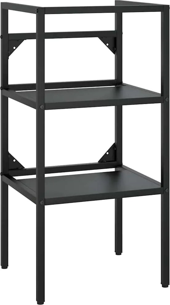 Koupelnový rám s vestavěným umyvadlem černý železo 3101376