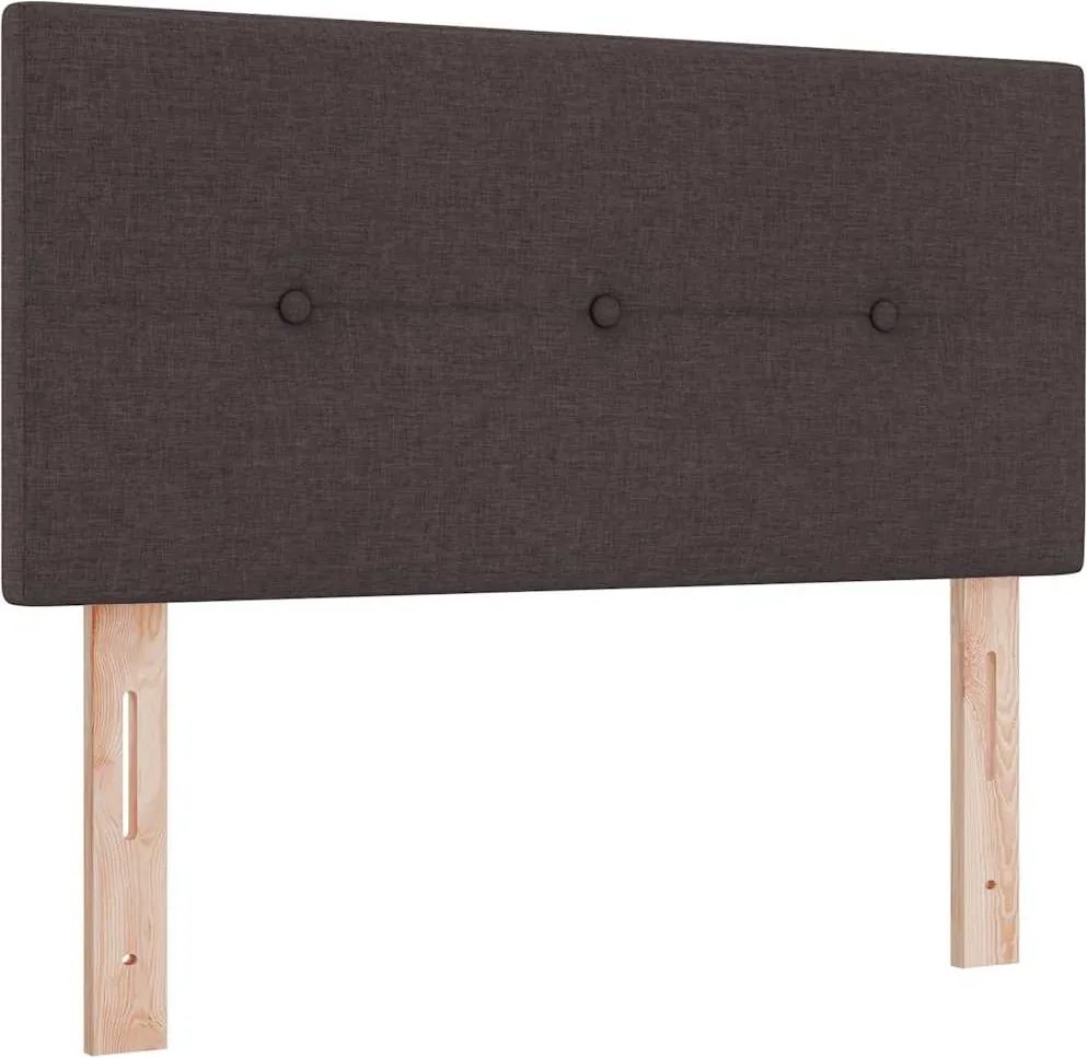 Postel s boxspringem s čelo Tmavě hnědá 100 x 200 cm textil 3338898