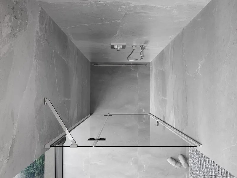 Mexen Mist-H, 1-křídlé sprchové dveře levé 85 cm, čiré sklo, chromový profil, 8A5-085-000-01-00-L