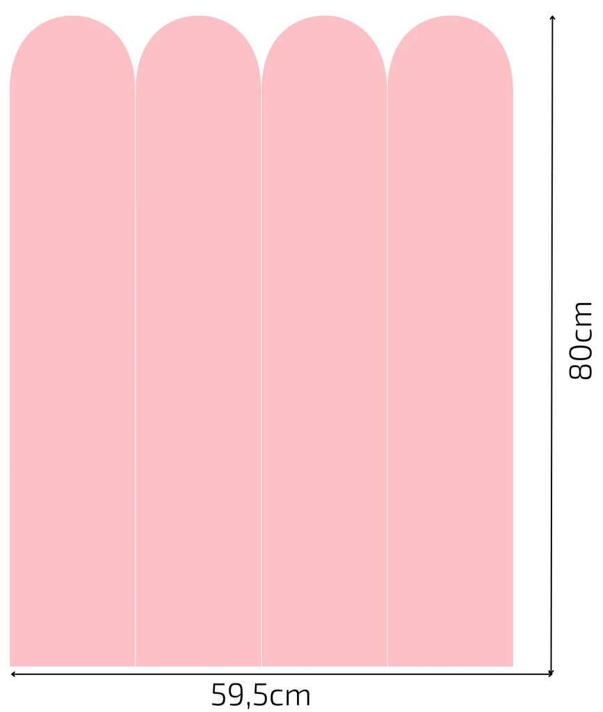 PIPPER. Textilní samolepící tapeta - Oblouk -Bonbónově růžová barva Barva: Bledá, Velikost: 100cm
