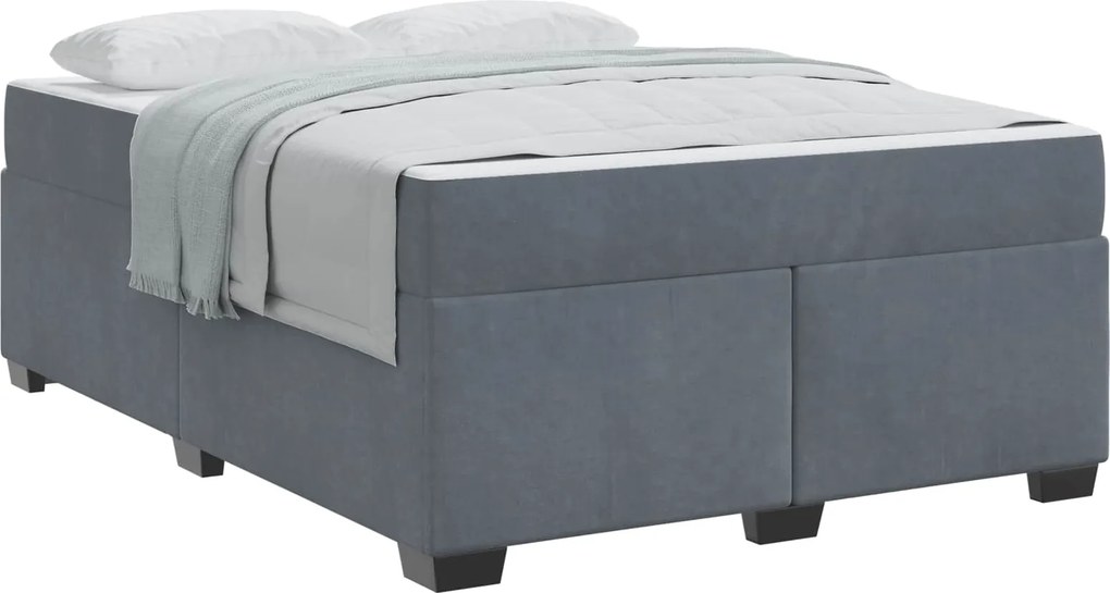 Rám postele s matrací Tmavě šedá 140 x 200 cm textil 3399291