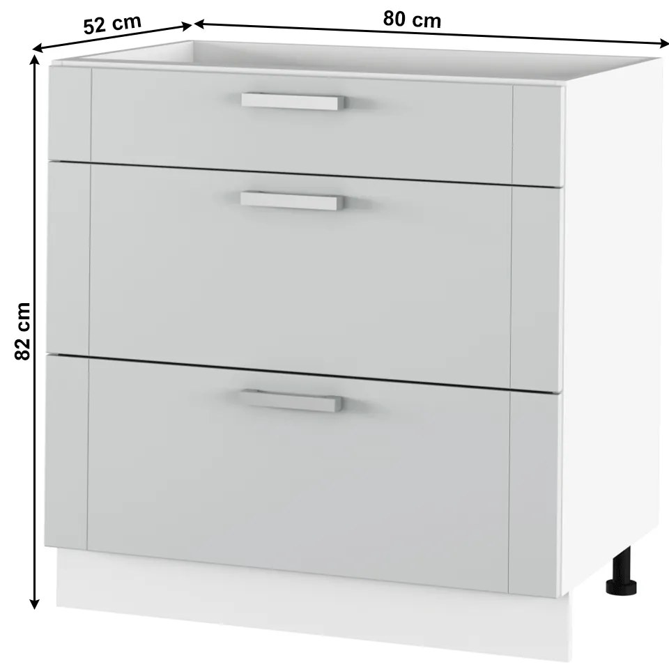 Dolní kuchyňská skříňka Janne Typ 61 (světle šedá + bílá). 1021231