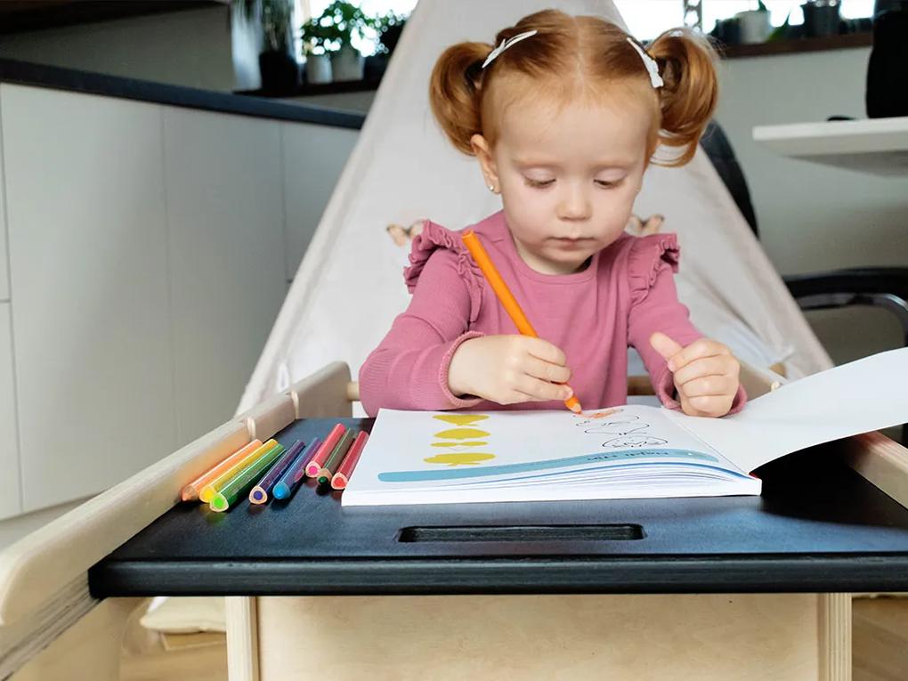 Benlemi Montessori učící věž TUČŇÁK ﻿﻿4v1 s křídovou tabulí pro děti Zvolte barvu: Samolepka tučňák