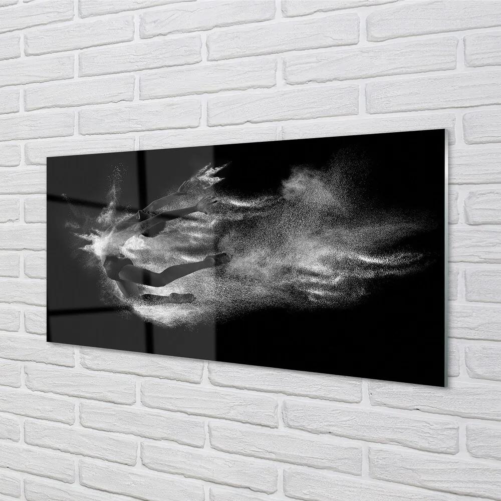 Obraz na skle Žena baletní kouřové šedé pozadí 120x60 cm