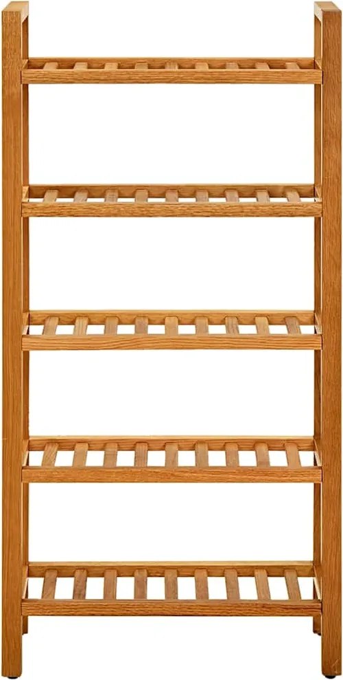 Botník s 5 policemi 50 x 27 x 100 cm masivní dubové dřevo 331747