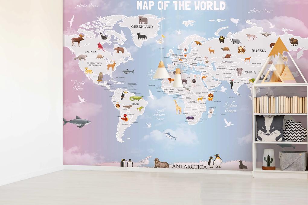 Malvis ® Tapeta Mapa světa (Anglicky) Vel. (šířka x výška): 360 x 260 cm