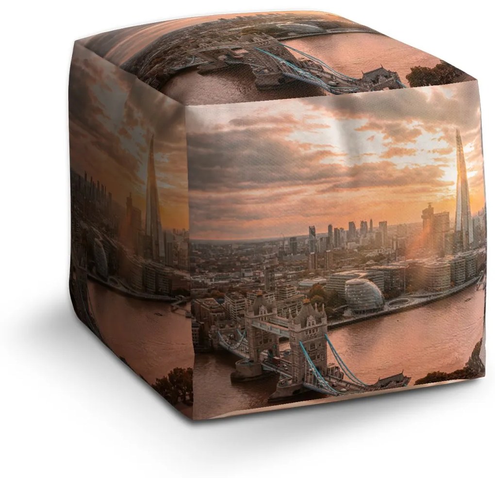 Sablio Taburet Cube Londýn City of London: 40x40x40 cm