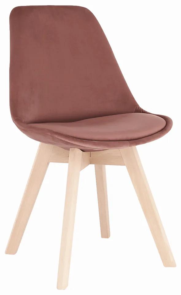Židle, růžová Velvet látka/buk, LORITA