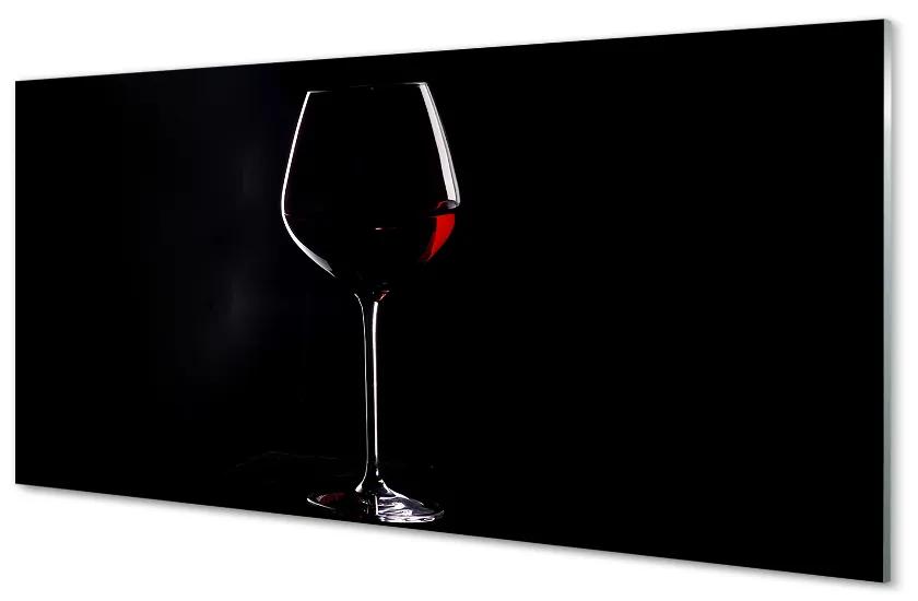 akrylový obraz Černé pozadí se sklenkou vína 125x50 cm