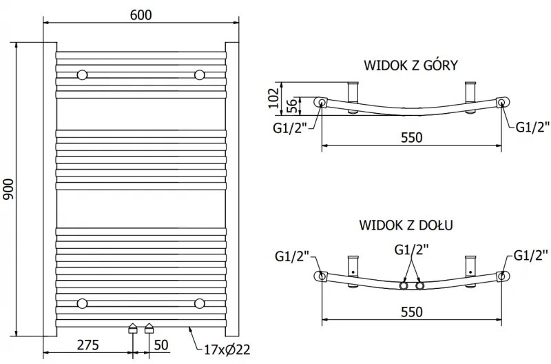 Mexen Ares, elektrické topné těleso 900 x 600 mm, 400 W, černá, W102-0900-600-6400-70