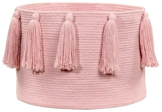 lovel.cz Bavlněný košík Tassels Pink