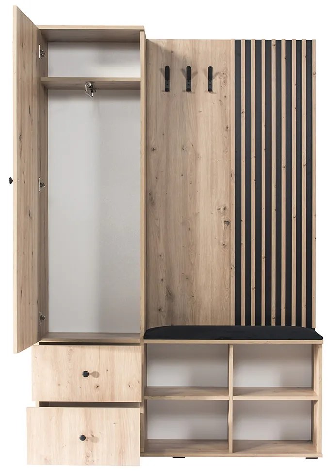 Předsíňová stěna CALI se zrcadlem + skříň C-1 | artisan