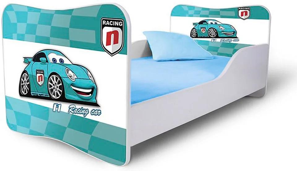 Dětská postel modré Auto 2, HDF + ABS
