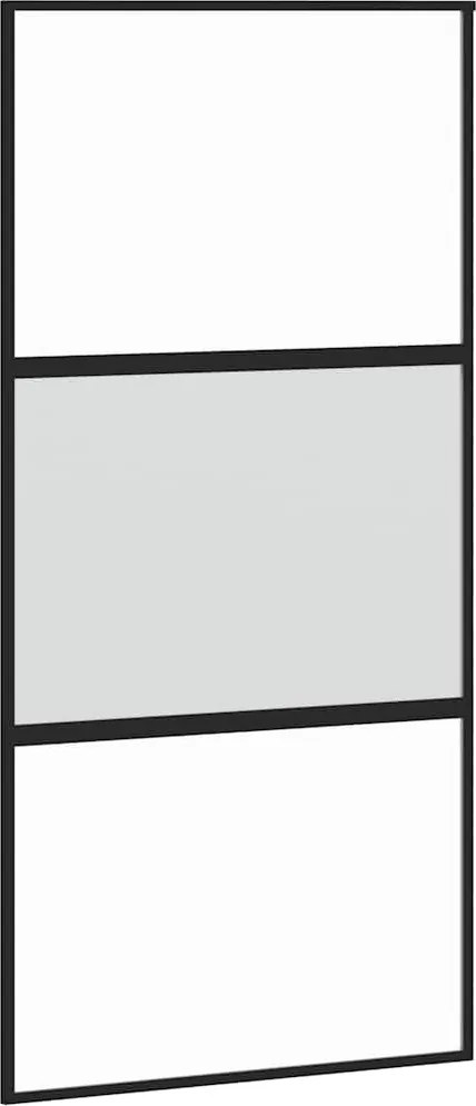Posuvné dveře se sadou kování černé 102,5x205 cm Tvrzené sklo 3375879