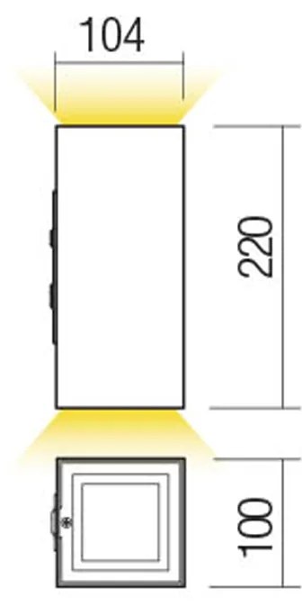 Redo 90233 nástěnné LED svítidlo Hub tmavě hnědé, 18W, 3000K, 22cm