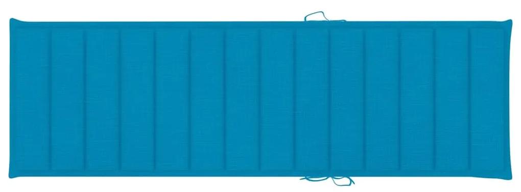 Dvojité lehátko s modrými poduškami impregnovaná borovice,  3065973