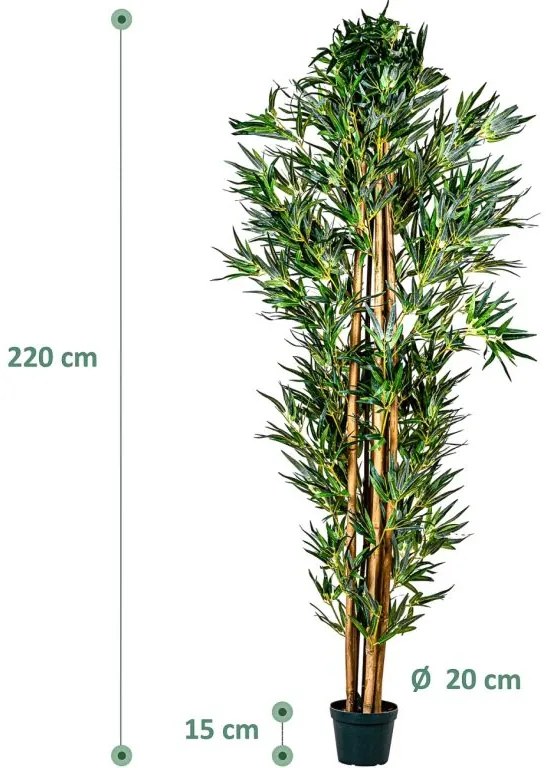 PLANTASIA 1436 Umělá květina strom -  bambus - 220 cm